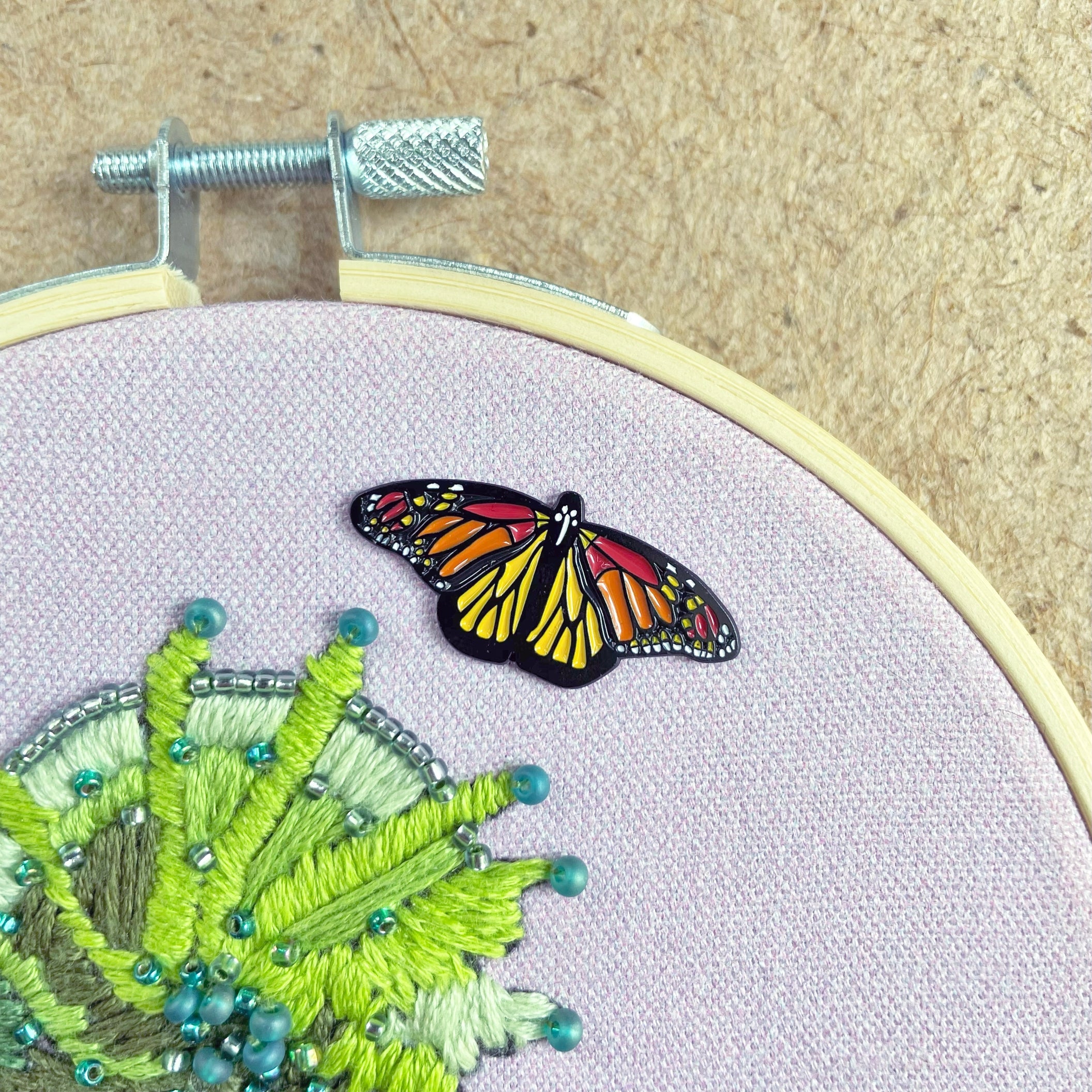 Enamel Needle Minder: Monarch Butterfly – Chrysler Museum of Art